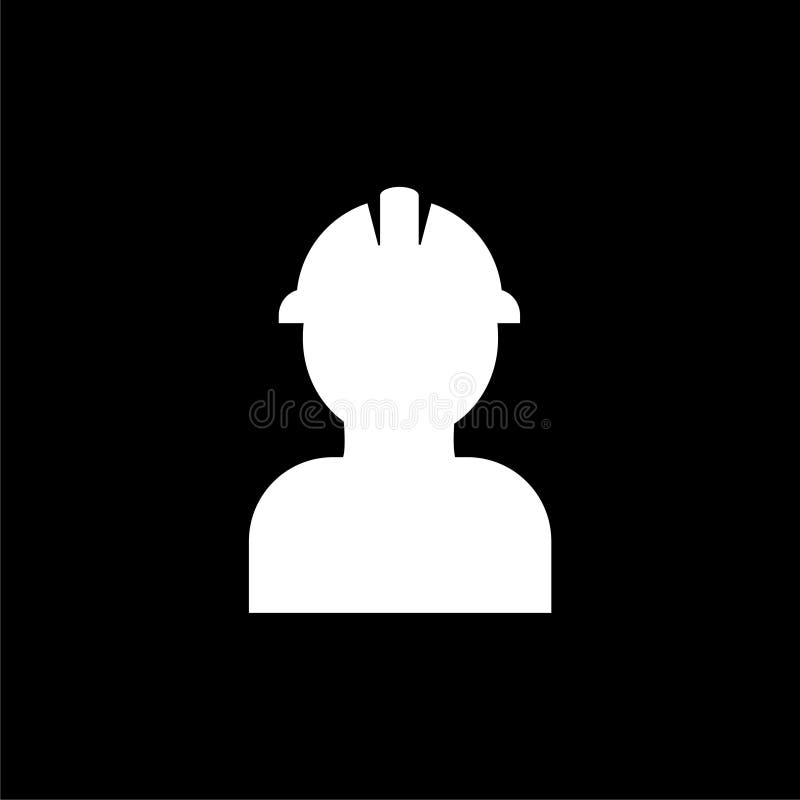 Black Worker Icon. Simple Flat Style Sign Stock Vector - Illustration ...