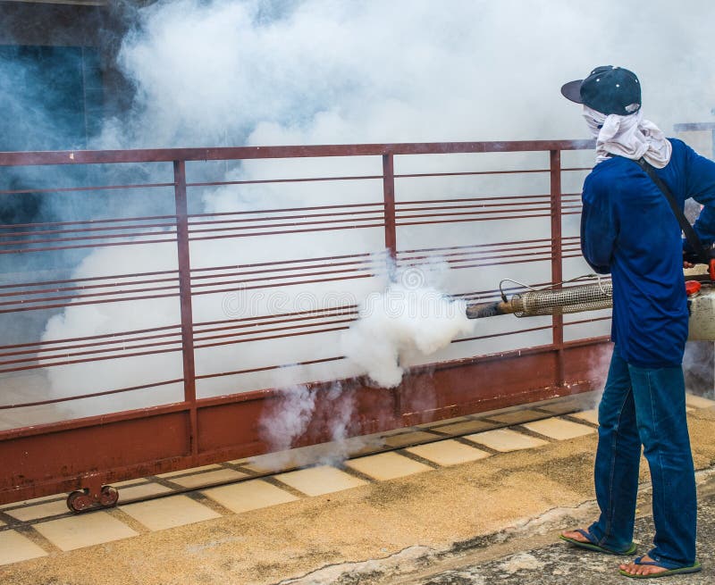 Worker Fogging for Dengue Control Stock Image - Image of malaria ...