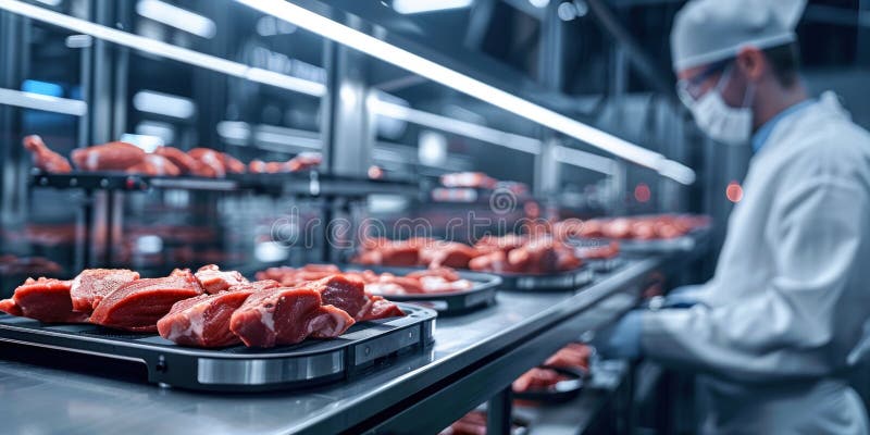 Worker in Food Processing Plant. Generative Ai Stock Illustration ...