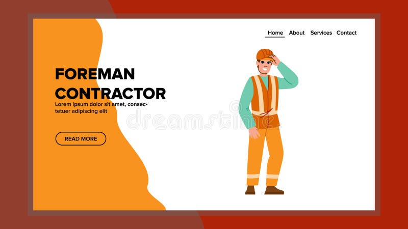 Worker Foreman Contractor Vector Stock Vector - Illustration of foreman ...