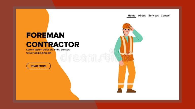 Worker Foreman Contractor Vector Stock Vector - Illustration of foreman ...