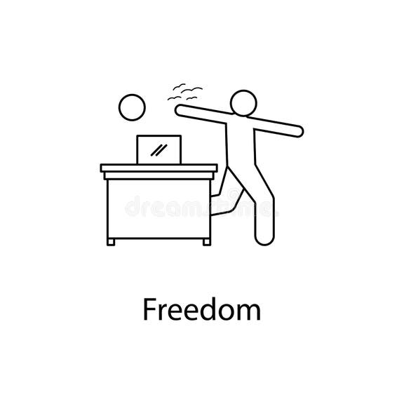 Worker is Freedom Icon. Element People at the Workplace for Mobile ...