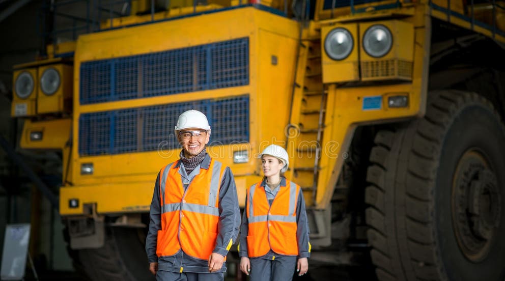 Worker in Front of a Bug Truck Stock Image - Image of engineer ...