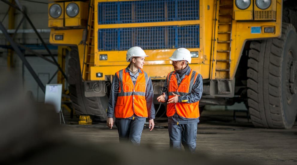 Worker in Front of a Bug Truck Stock Image - Image of machinery, open ...