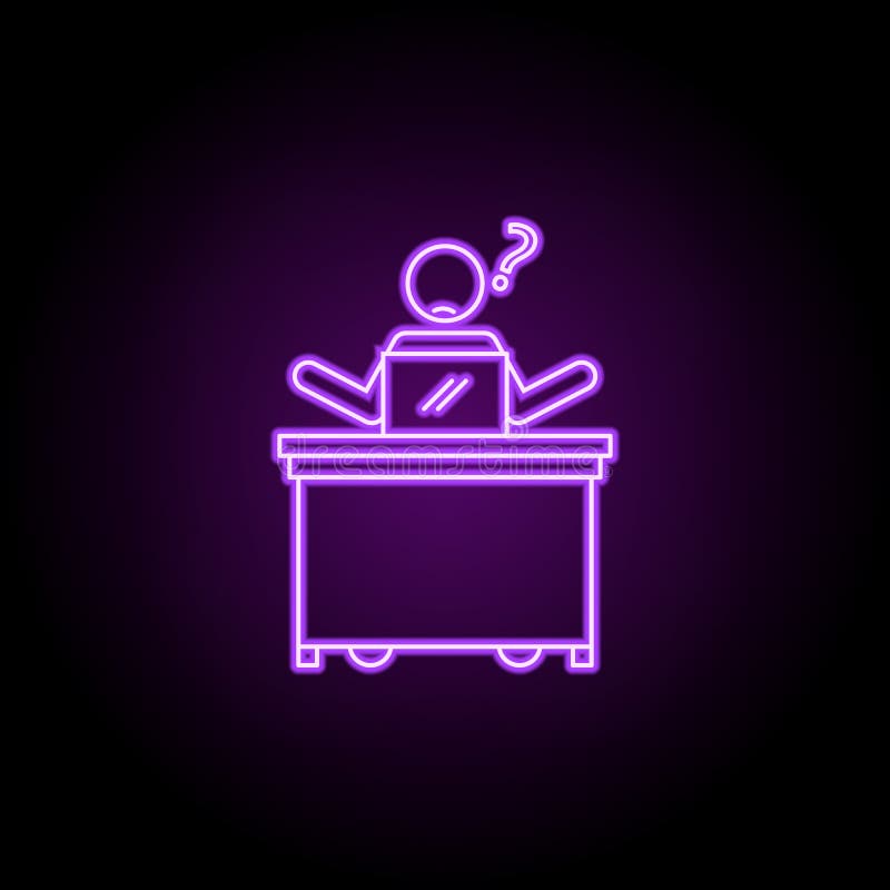 Worker Frustrated Neon Icon. Elements of People in the Work Set Stock ...