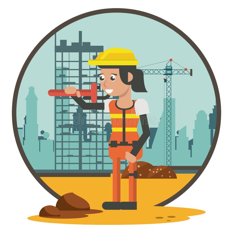 Worker geometric cartoon stock vector. Illustration of rocks - 126132956