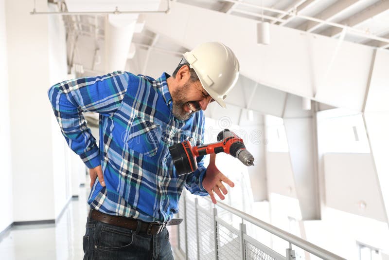 Senior Worker Falling From Roof Stock Photo - Image of falling ...