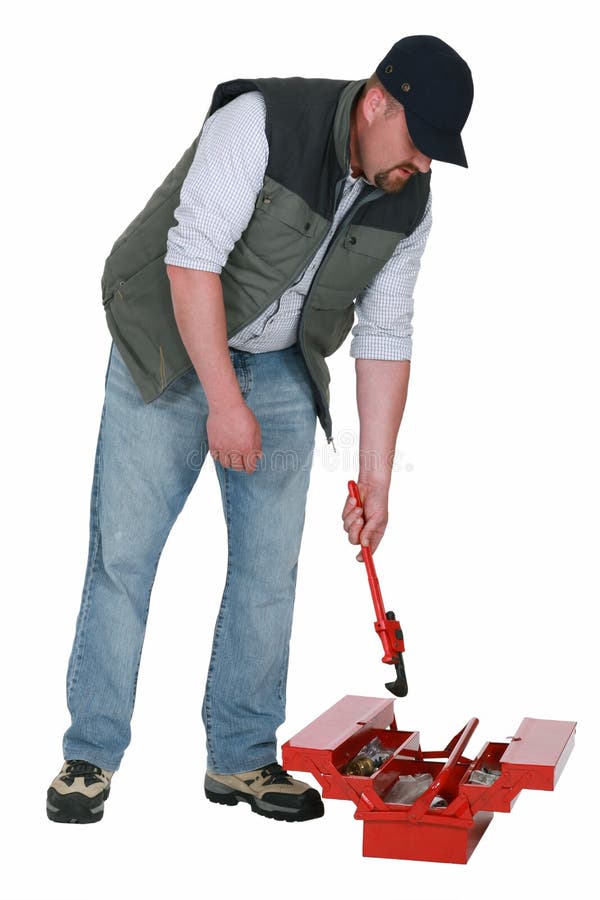 Worker getting a wrench stock image. Image of instrument - 35740427