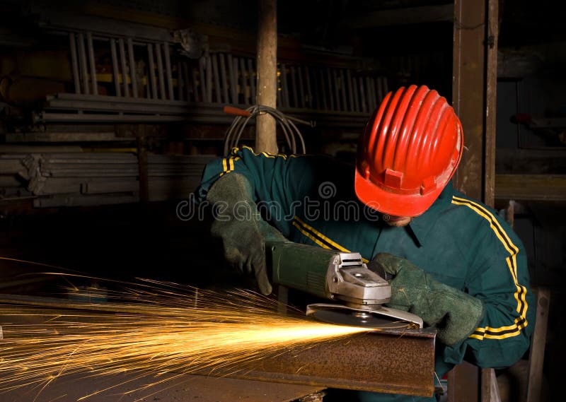 Heavy Industry Manual Worker with Grinder 03 Stock Photo - Image of ...
