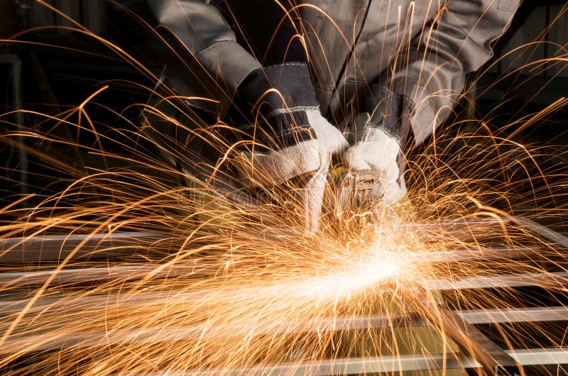 Worker grinding stock photo. Image of hand, heat, grinding - 12087130