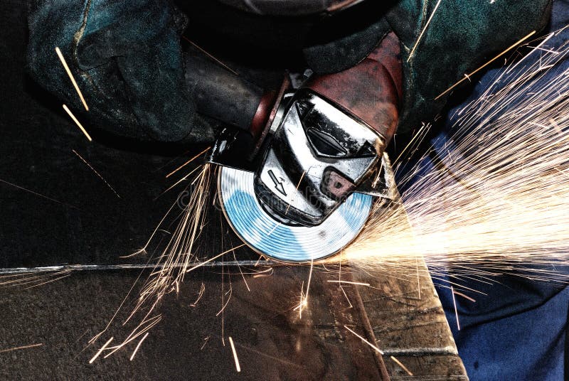 Worker grinding stock image. Image of manual, fabricate - 8774043