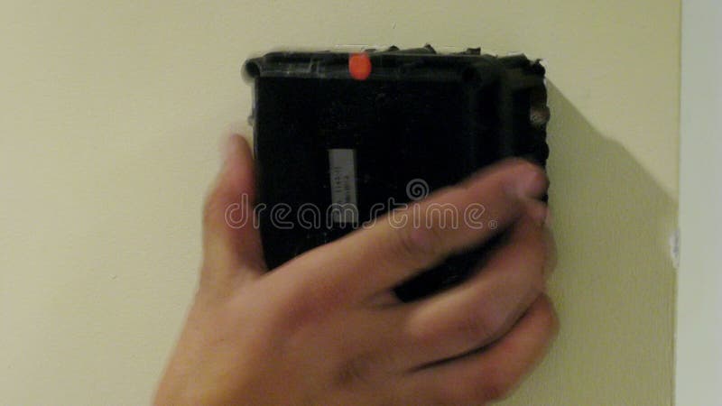 Worker Grooves Hole in the Wall To Install Stock Footage - Video of ...