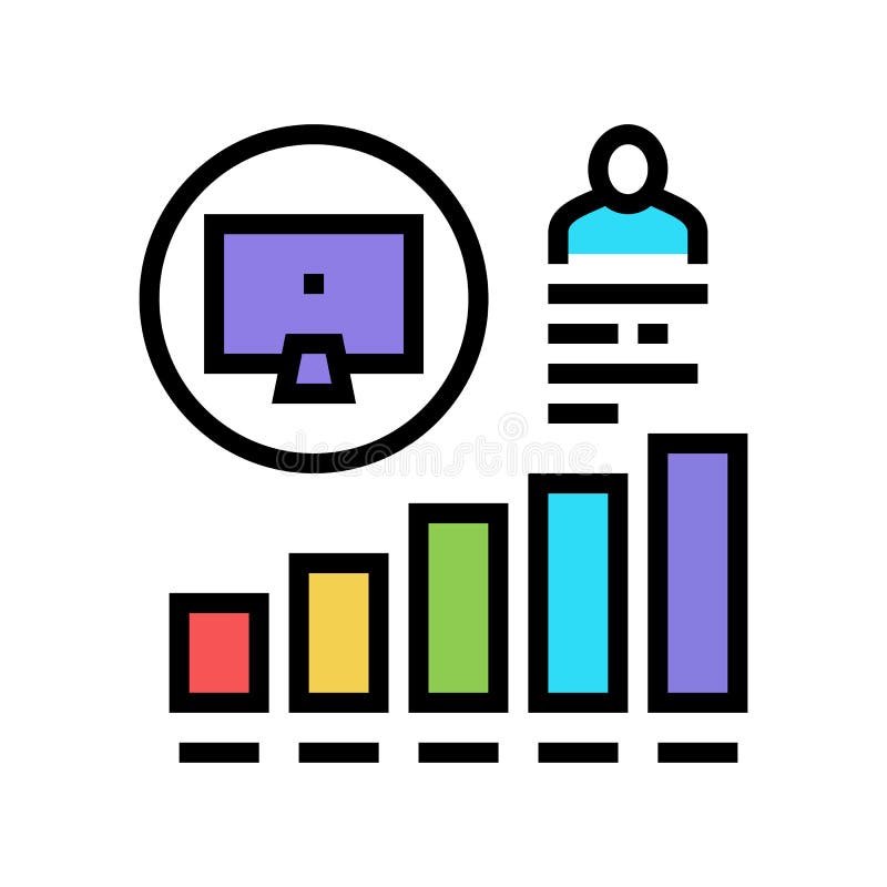 Worker Growing Indicators Color Icon Vector Illustration Stock ...