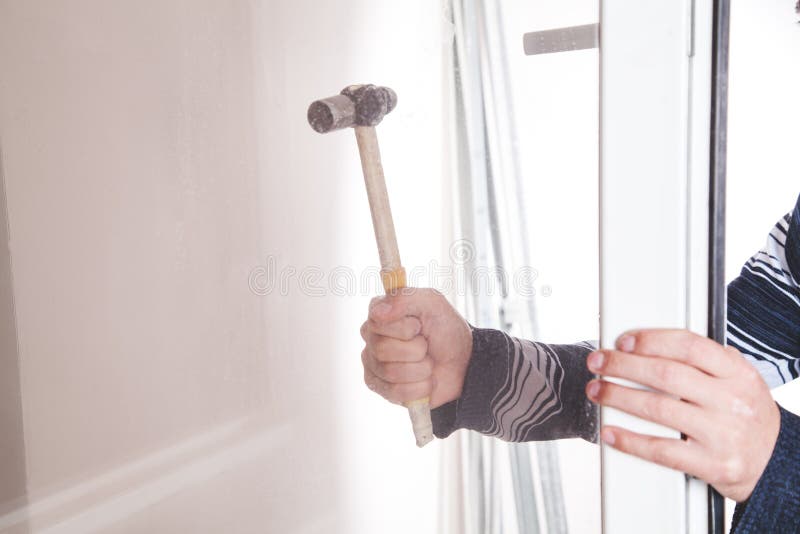 Hammer through Window. stock image. Image of destruction - 62523367