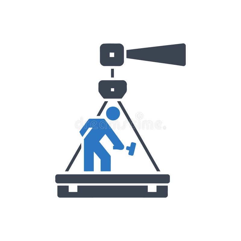 Worker with Hammer Icon stock vector. Illustration of worker - 373151550