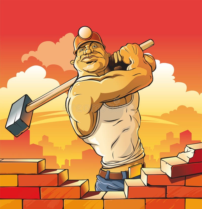 Strong Construction Worker Cartoon Strong Construction Image & Photo