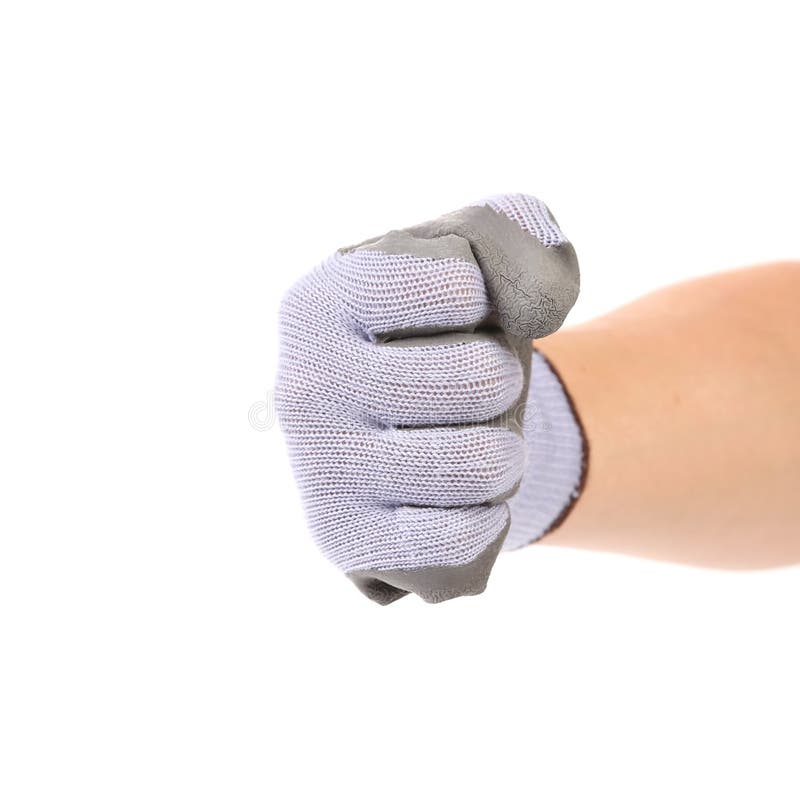 Worker Hand Glove Clenching Fist. Stock Photo - Image of equipment ...