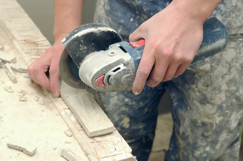 Cutting Granite Countertops Stock Photo - Image of working, work: 9525806
