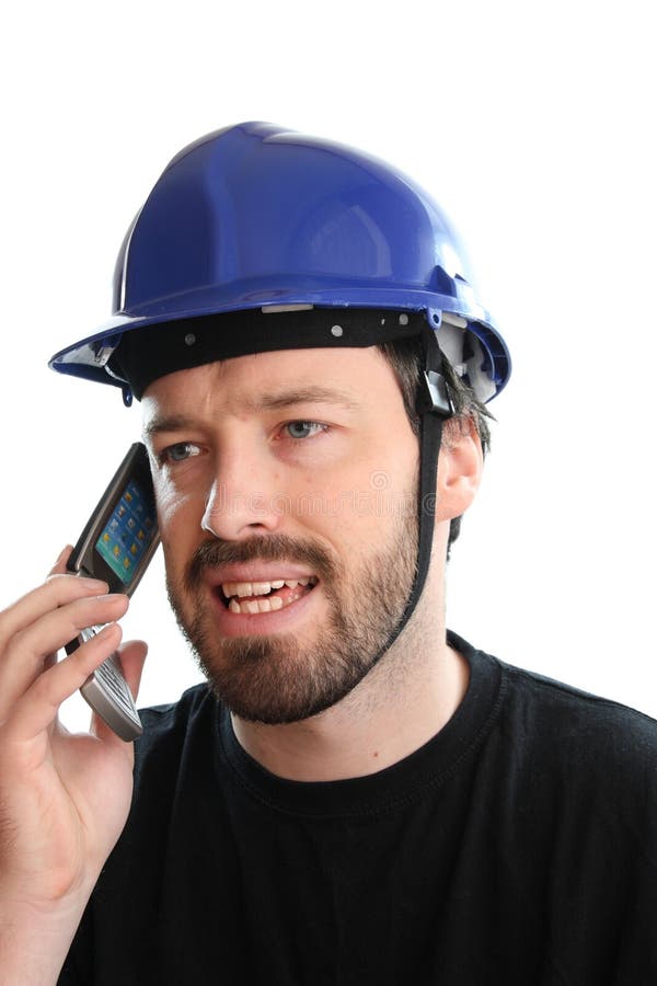 Worker in hard hat stock image. Image of person, ordinary - 12860527