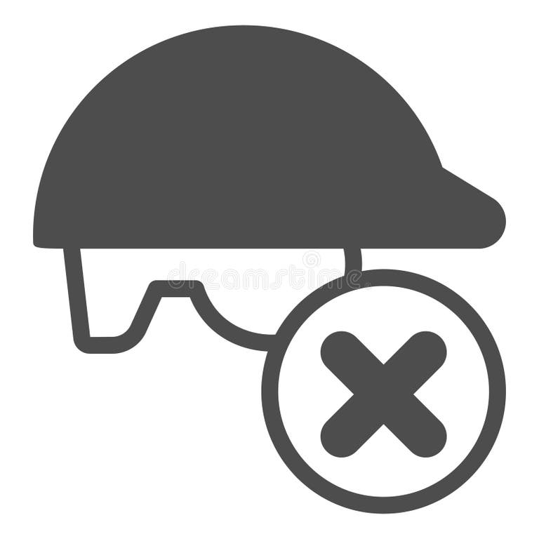 Worker Hard Hat Ban Solid Icon, Construction Concept. Vector Graphics ...