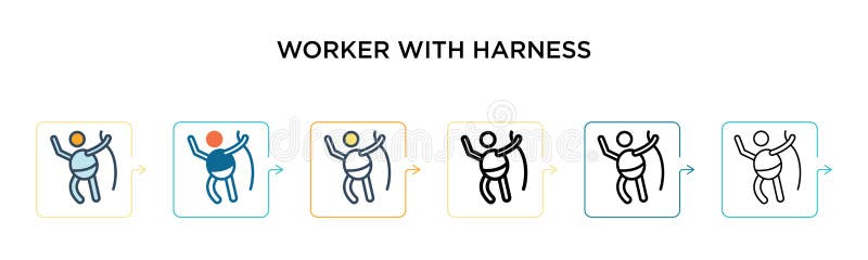 Worker with Harness Vector Icon in 6 Different Modern Styles. Black ...