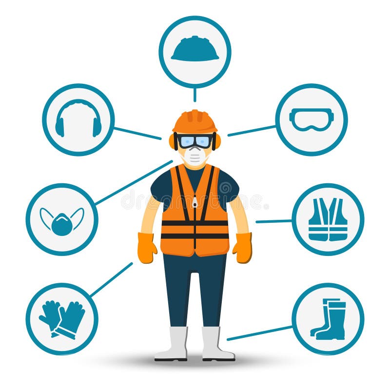 Worker Health and Safety Vector Illustration Stock Vector ...