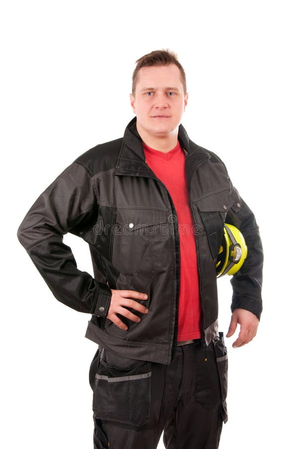 Worker with Helmet Isolated Stock Photo - Image of engineering ...
