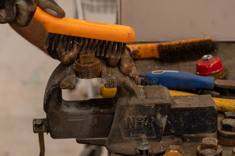 Handicraft Workshop with Iron and Heavy Tools Stock Photo - Image of ...