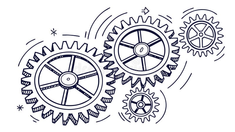 Worker Hitting Gears, Solving Mechanical Challenges, Vector Design ...