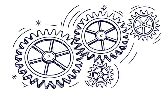 Worker Hitting Gears, Solving Mechanical Challenges, Vector Design ...