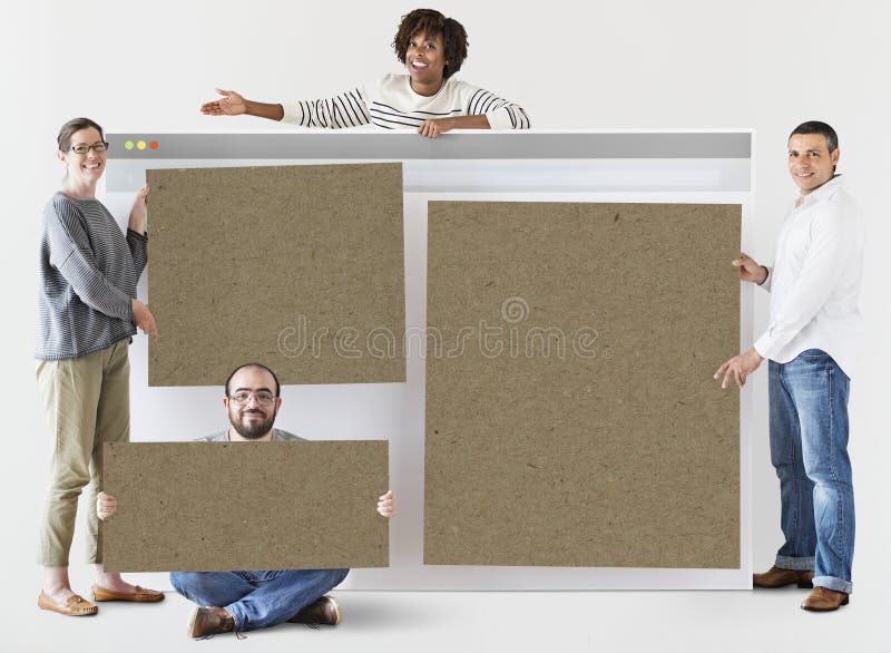 Worker Holding a Blank Board Stock Image - Image of holding, sitting ...
