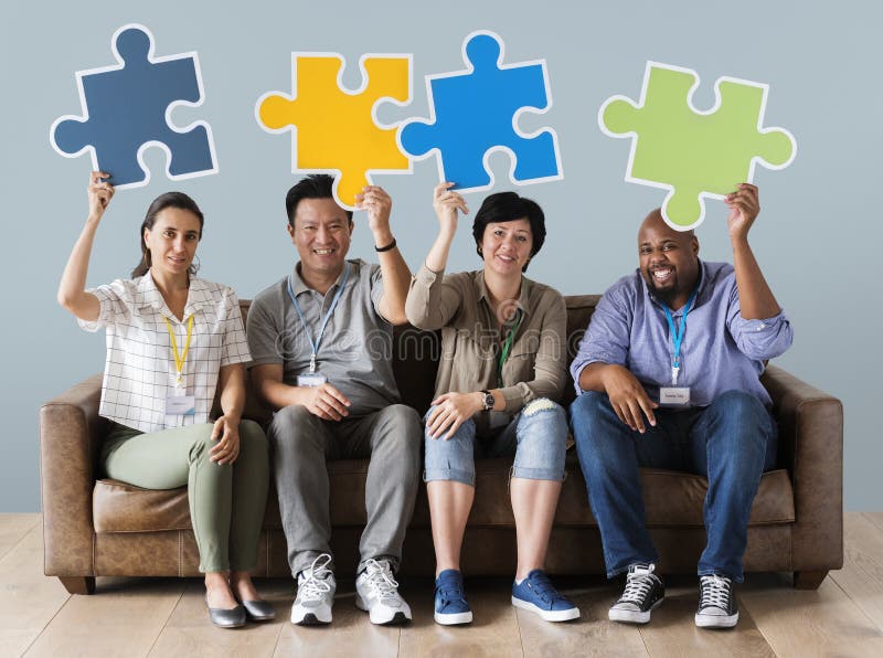 Workers Holding Happy Face Emojis Stock Image - Image of face, couple ...