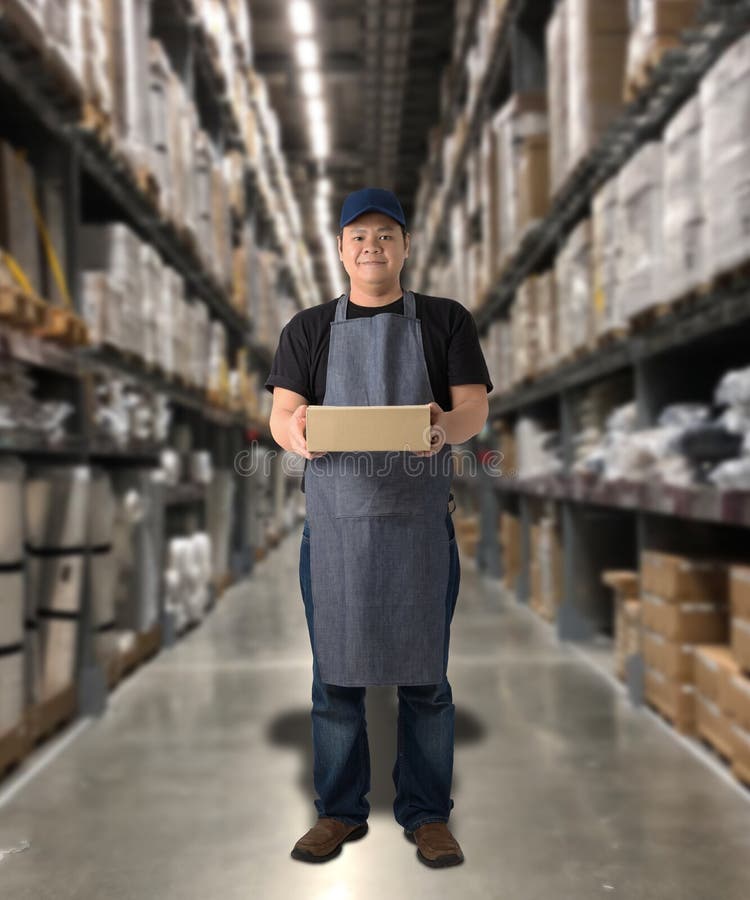 Worker Holding Parcel Boxes Stock Image - Image of uniform, shipment ...