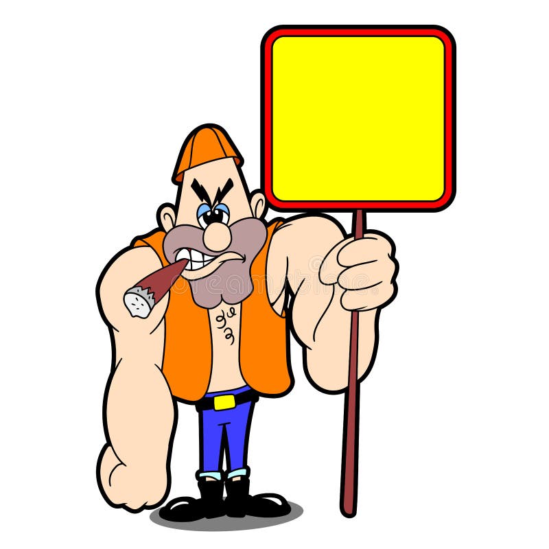 Worker holding sign stock vector. Illustration of vector - 257720131