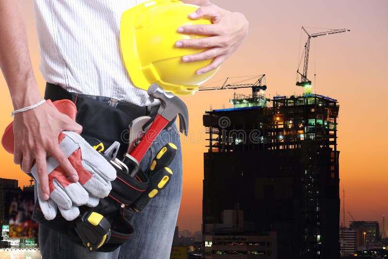 Worker Holding Tool for Working Stock Image - Image of contractor ...