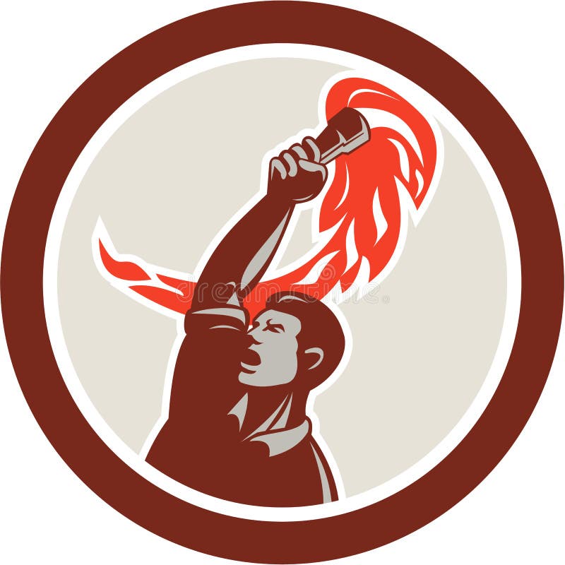 Man Flaming Torch Stock Illustrations – 484 Man Flaming Torch Stock ...
