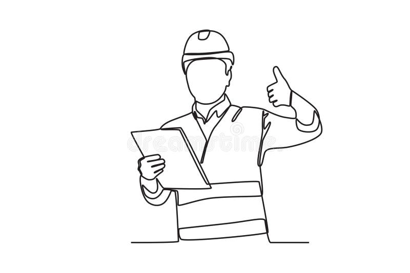 A Worker Holds a Document with a Thumbs Up Stock Vector - Illustration ...