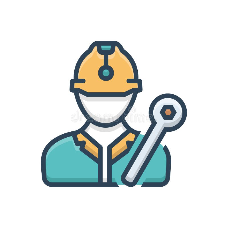 Color Illustration Icon for Worker, Construction and Professional Stock ...