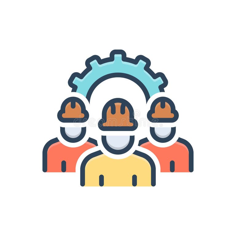 Color Illustration Icon for Worker, Employee and Workman Stock ...