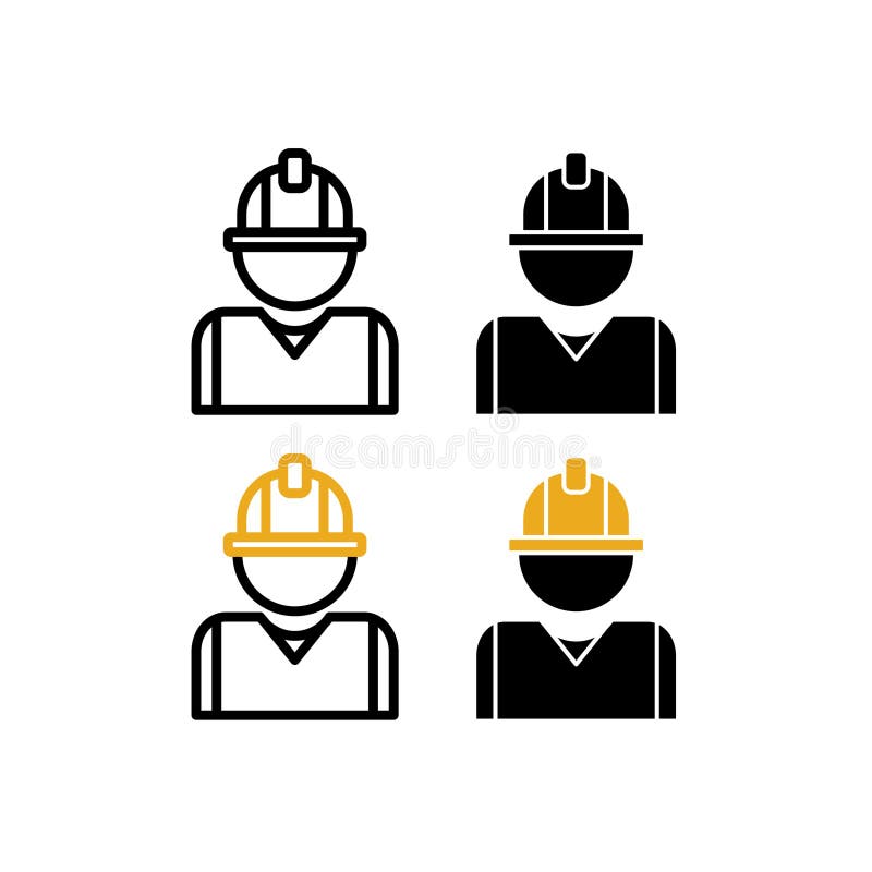 Worker icon stock vector. Illustration of outline, symbol - 337651346