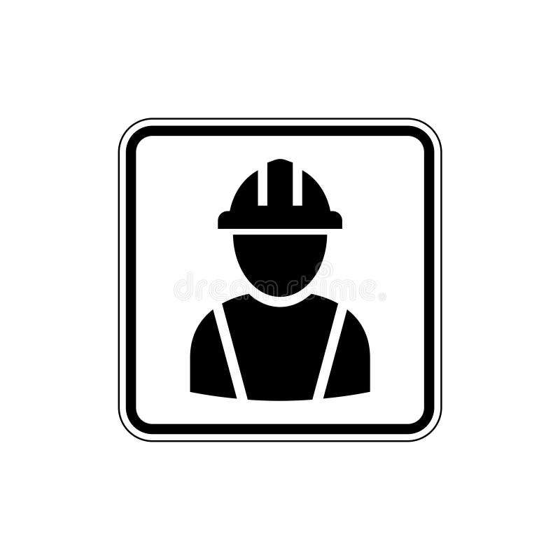 Black Worker Icon. Simple Flat Style Sign Stock Vector - Illustration ...