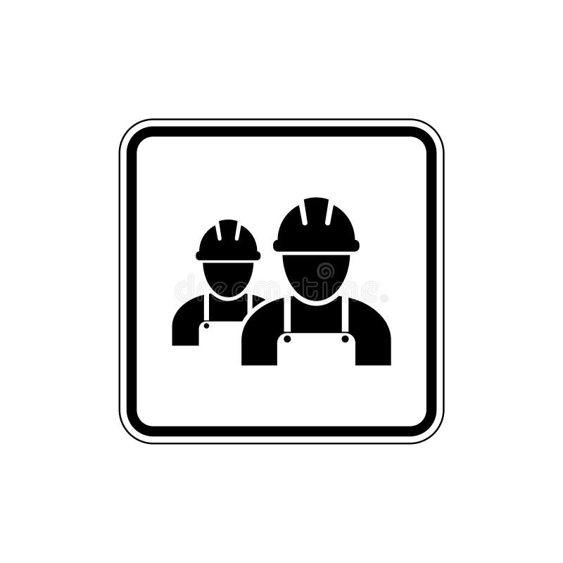 Black Worker Icon. Simple Flat Style Sign Stock Vector - Illustration ...