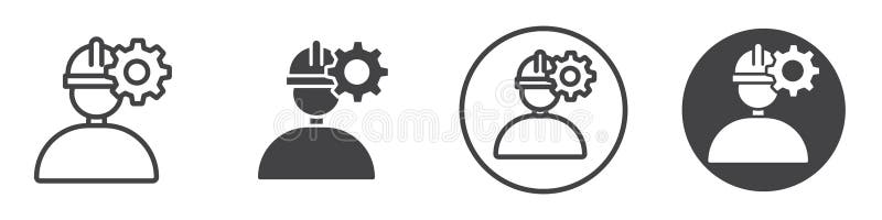 Worker Icon Thin Line Illustration Stock Illustration - Illustration of ...