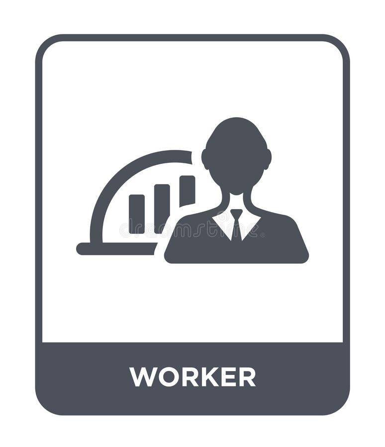 Worker Icon in Trendy Design Style. Worker Icon Isolated on White ...