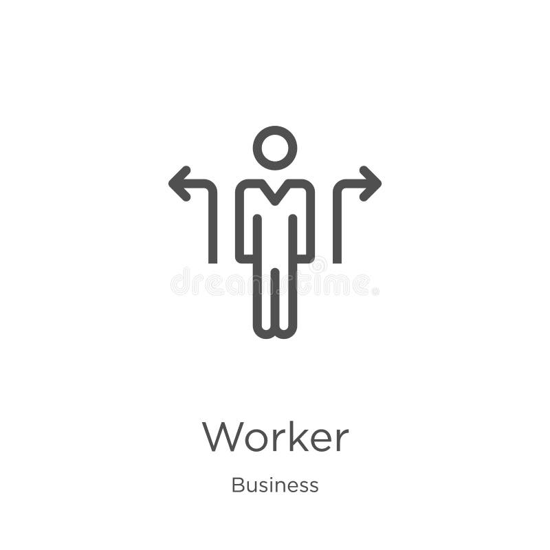 Worker Icon Vector from Business Collection. Thin Line Worker Outline ...
