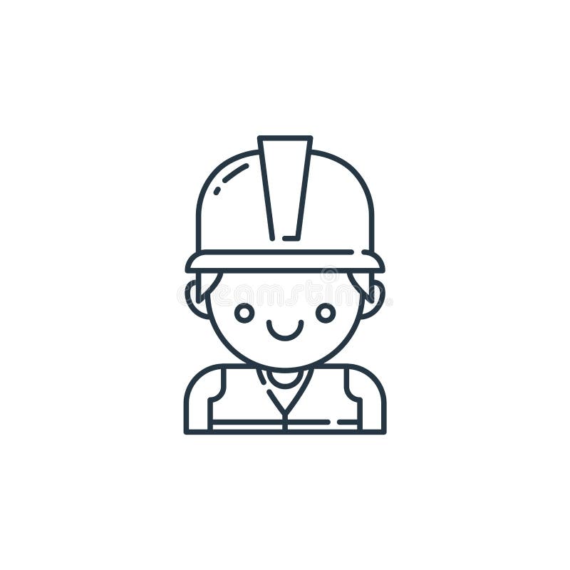 Worker Icon Vector from Labour Day Concept. Thin Line Illustration of ...