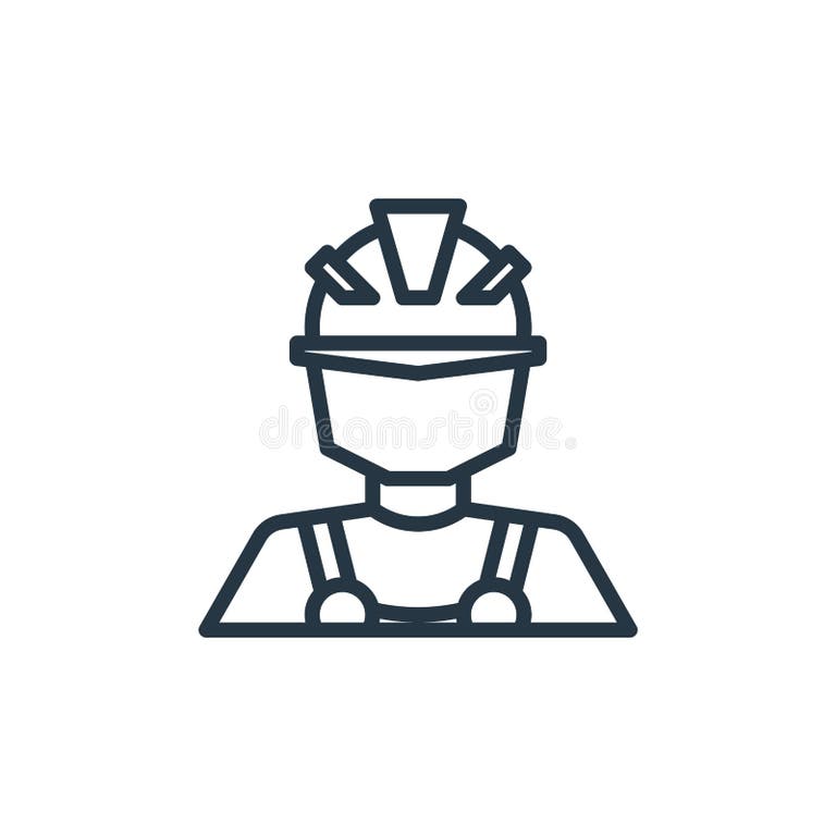 Worker Icon Vector from Labour Day Concept. Thin Line Illustration of ...