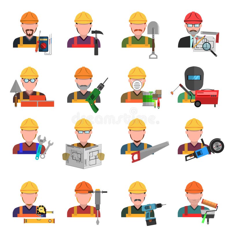 Construction and Diy Icon Set Stock Vector - Illustration of home ...
