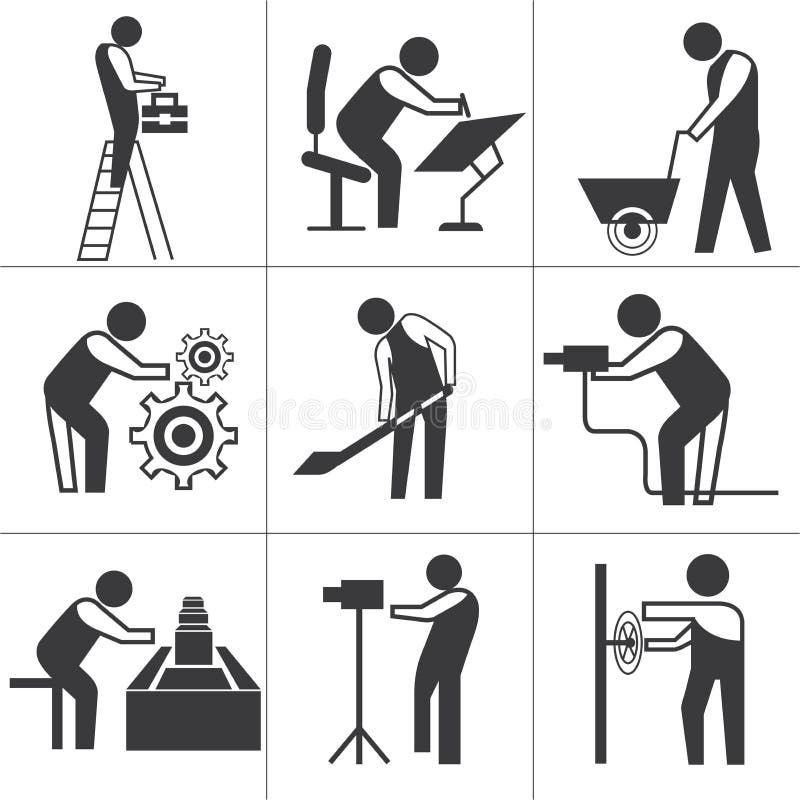 Worker icons stock illustration. Illustration of black - 59068009