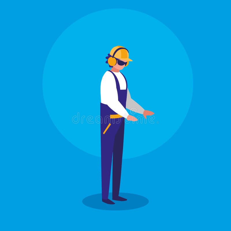 Worker Industrial Avatar Character Stock Vector - Illustration of ...